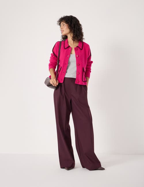 HUSH Wool Blend Shirt Jacket with Whipstitch Trim